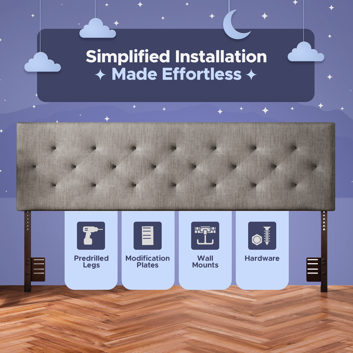 Tufted Mid-Rise Upholstered Headboard – Celestial Sleep Co.