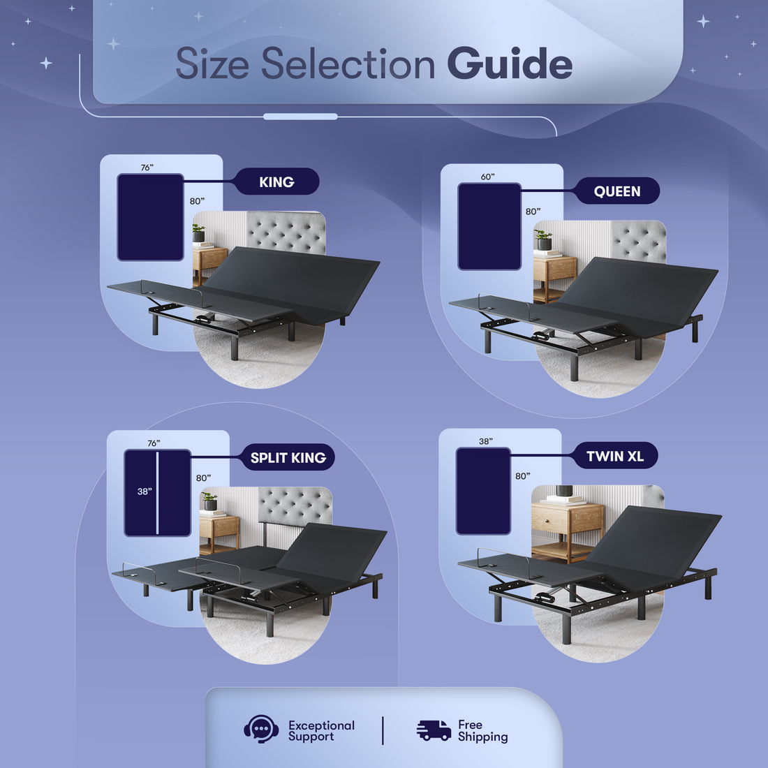 Aurora Adjustable Bed Frame – Celestial Sleep Co.